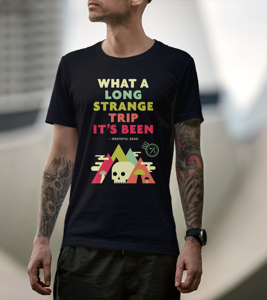 What A Long Strange Trip It's Been Grateful Dead Mountains And Skull T-Shirt