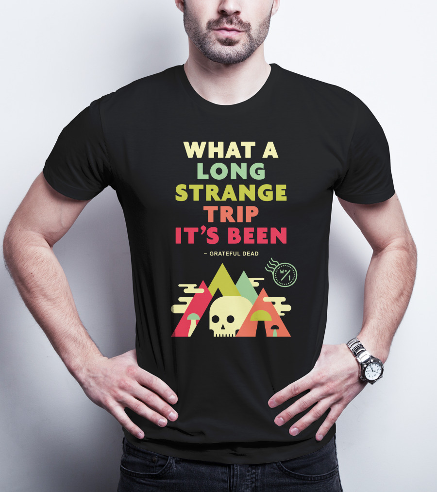 What A Long Strange Trip It's Been Grateful Dead Mountains And Skull T-Shirt