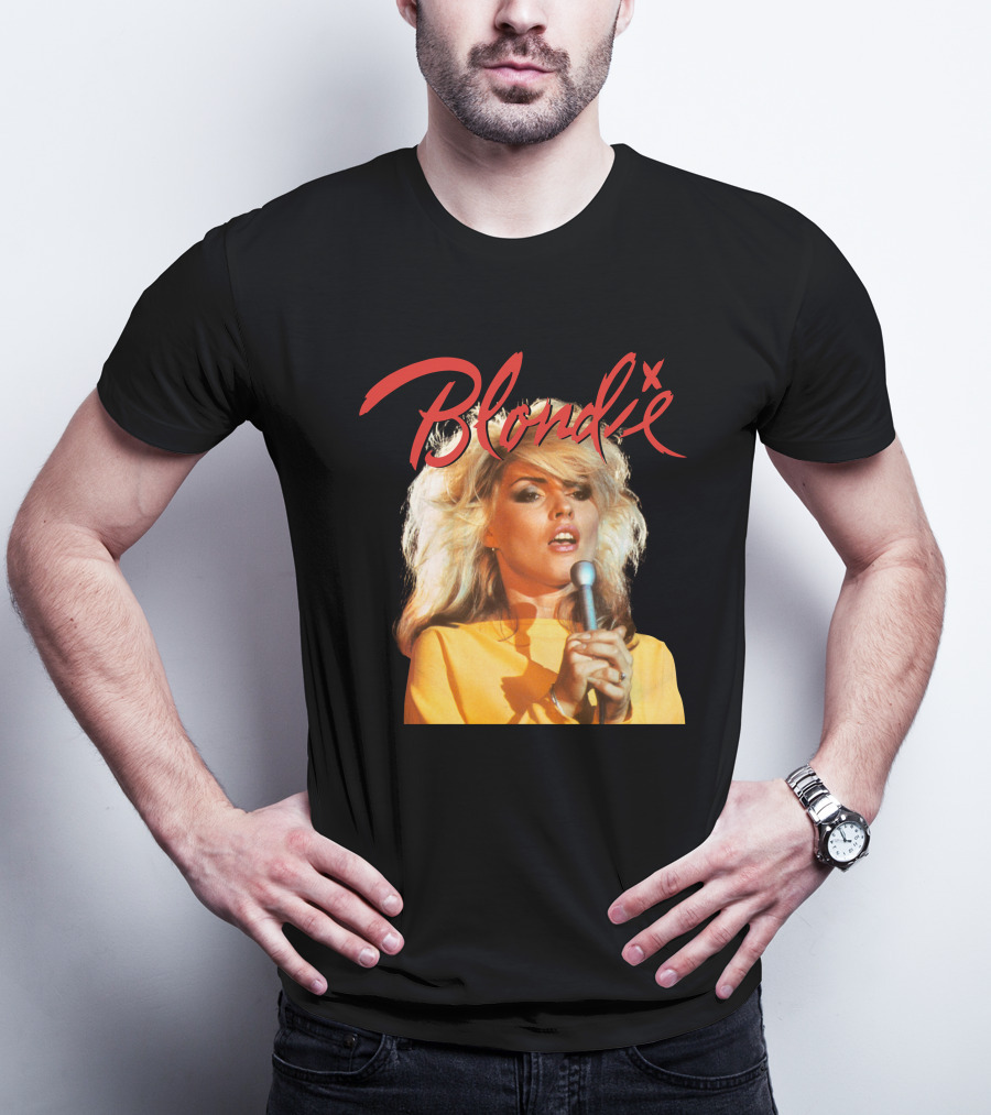 Blondie Vintage Style Concert Photo With Bold Name T-Shirt