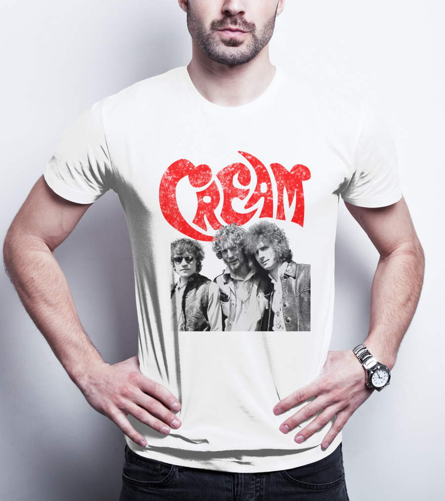 Cream Band Vintage Photo With Red T-Shirt