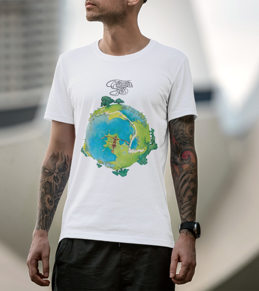 Yes Fragile Artwork Round Earth Concept T-Shirt