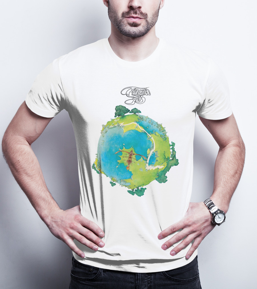 Yes Fragile Artwork Round Earth Concept T-Shirt