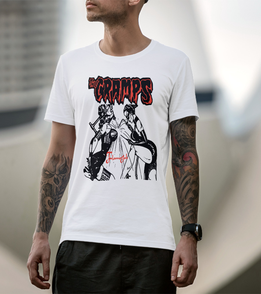 The Cramps Flamejob Artwork Kneeling Figures T-Shirt