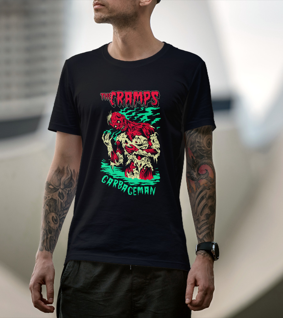 The Cramps Garbageman Zombie Monster Horror Art T-Shirt
