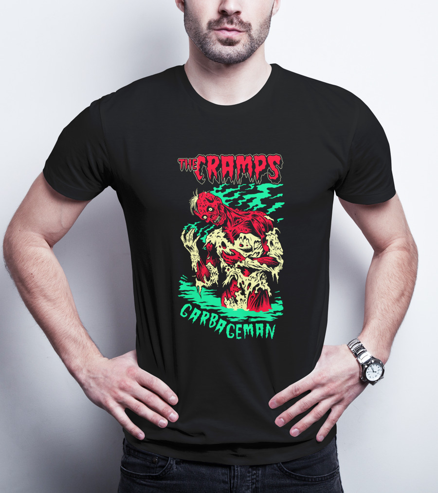 The Cramps Garbageman Zombie Monster Horror Art T-Shirt