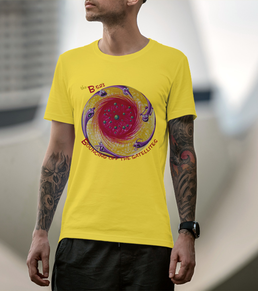 The B52'S Bouncing Off The Satellites Alien Cartoon Orbit T-Shirt