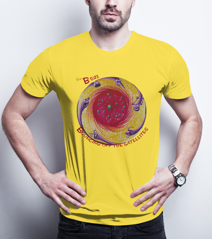 The B52'S Bouncing Off The Satellites Alien Cartoon Orbit T-Shirt
