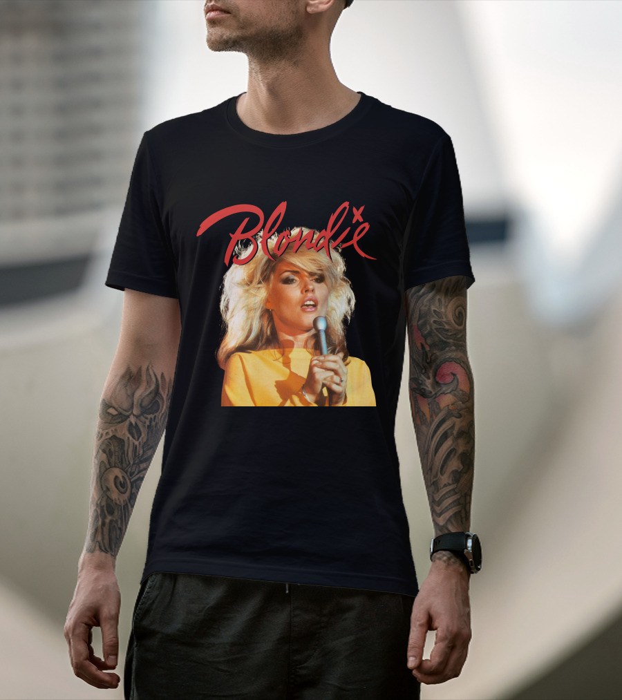 Blondie Debbie Harry Mic Performance 1980S Retro Style T-Shirt