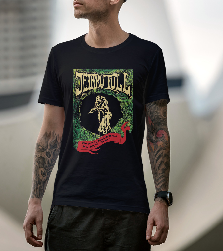 Jethro Tull Too Old To Rock 'N' Roll: Too Young To Die Vintage Style T-Shirt