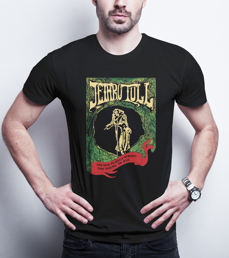 Jethro Tull Too Old To Rock 'N' Roll: Too Young To Die Vintage Style T-Shirt