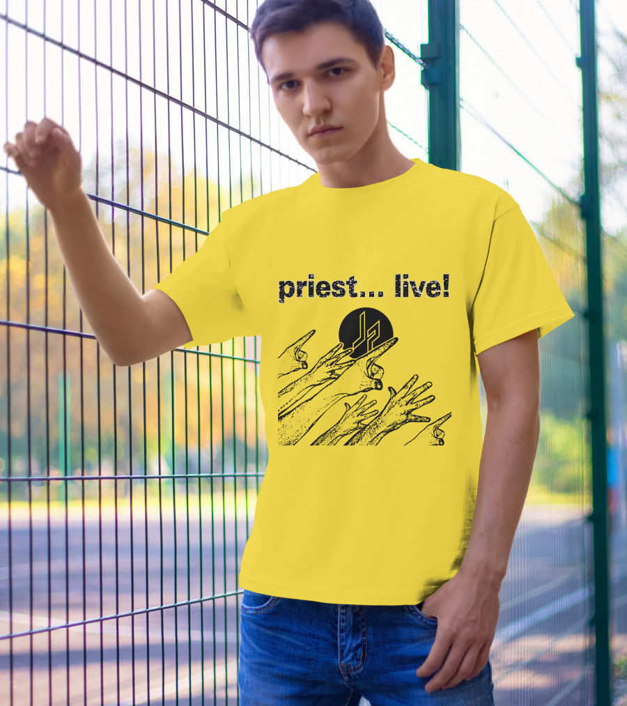 Judas Priest Live Tour Logo Yellow Hands T-Shirt