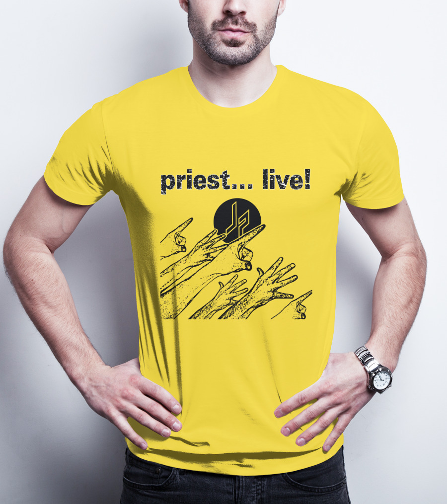 Judas Priest Live Tour Logo Yellow Hands T-Shirt