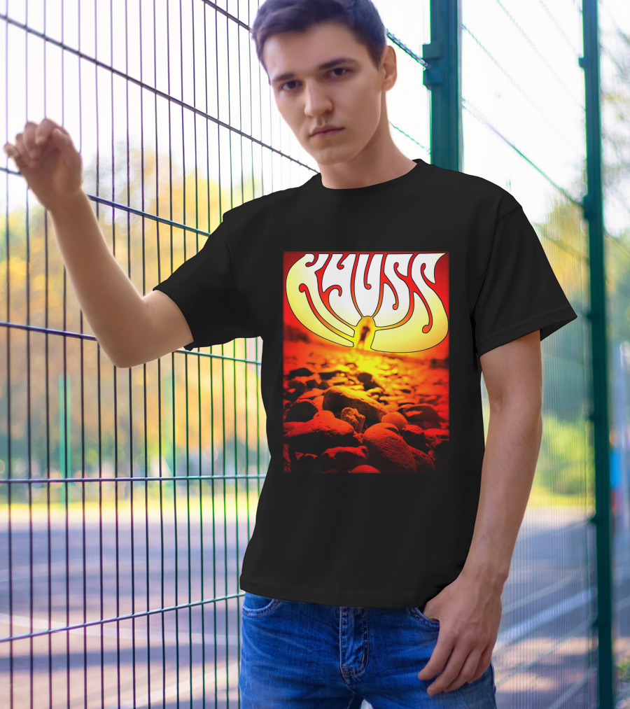 Kyuss Rock Band Logo With Sunset And Stones T-Shirt