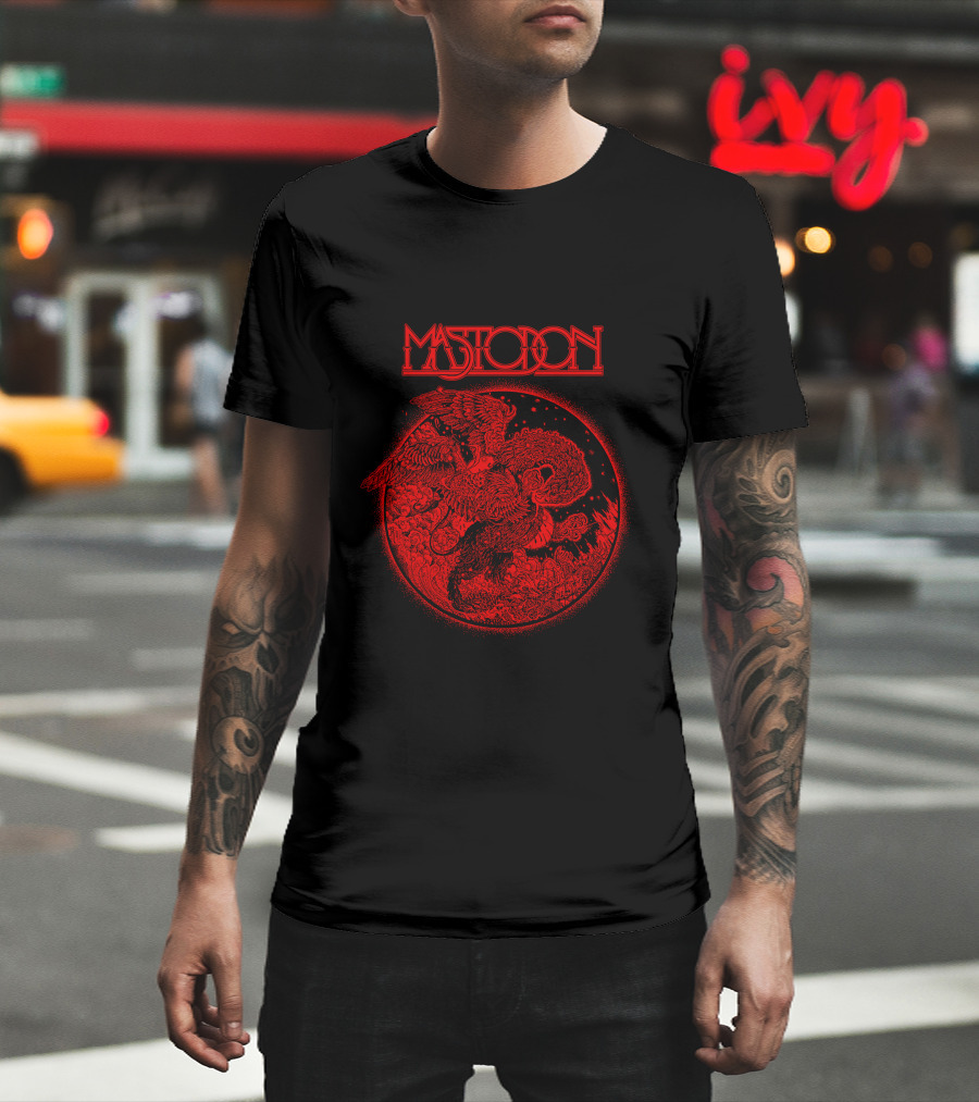 Mastodon Red Intricate Dragon And Eagle T-Shirt