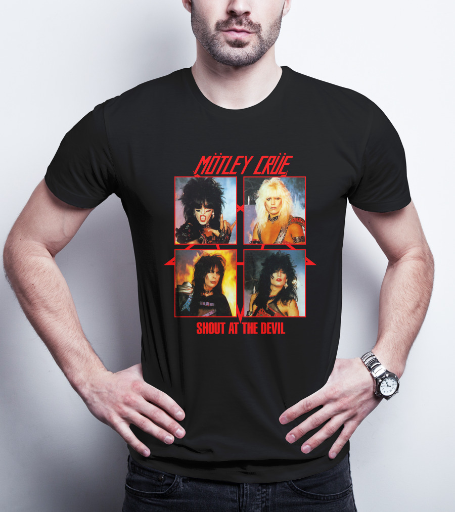 Mötley Crüe Shout At The Devil Album Cover Art Band Members T-Shirt