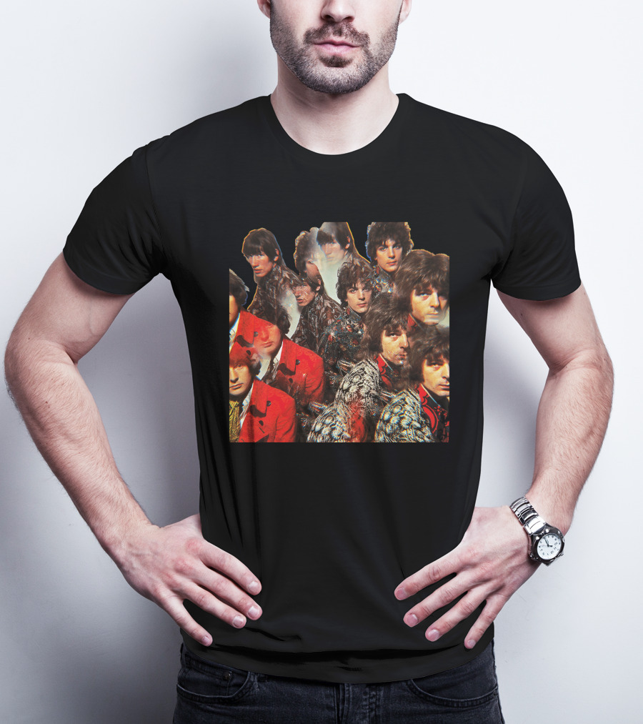 Psychedelic Rock Band Vintage Collage T-Shirt