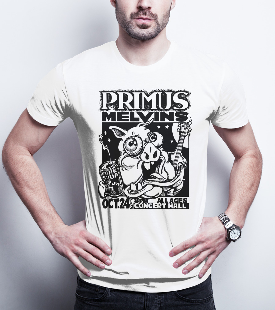 Primus Melvins Pork Soda Live Oct 24 Concert Hall T-Shirt