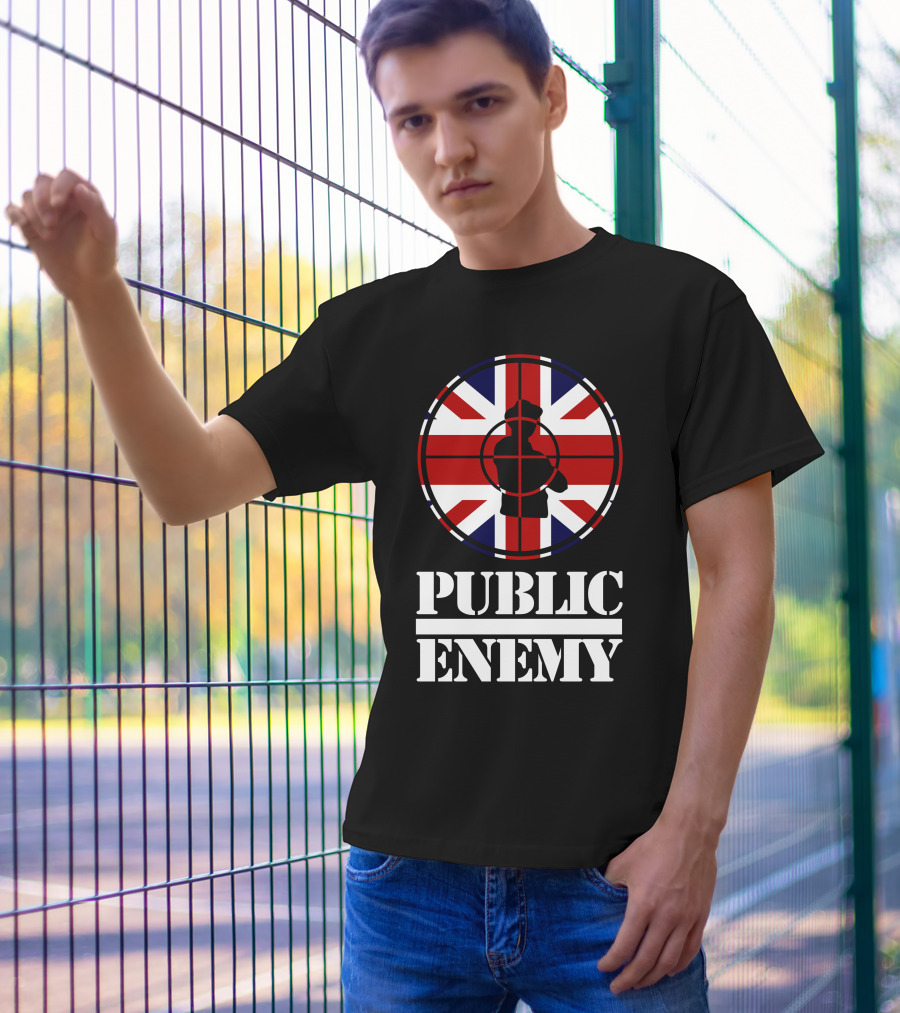 Public Enemy Target Silhouette Uk Flag T-Shirt