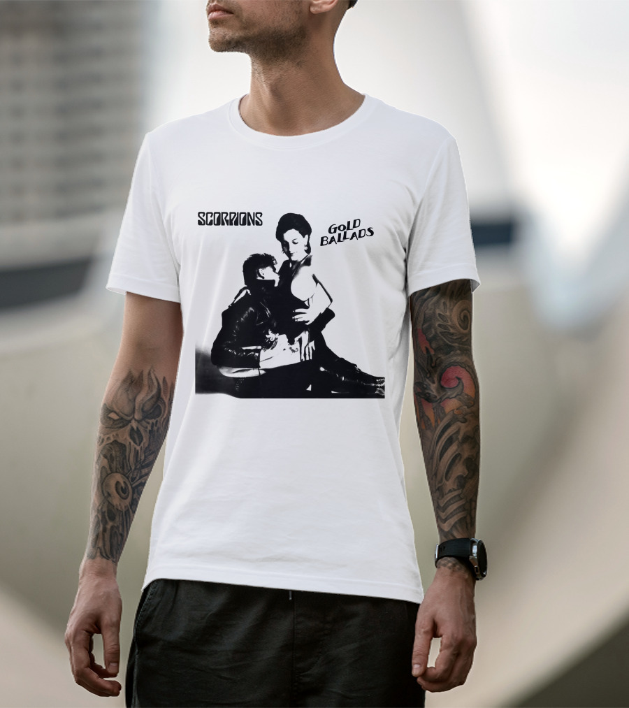 Scorpions Gold Ballads Album Cover Black And White Art Scp T-Shirt