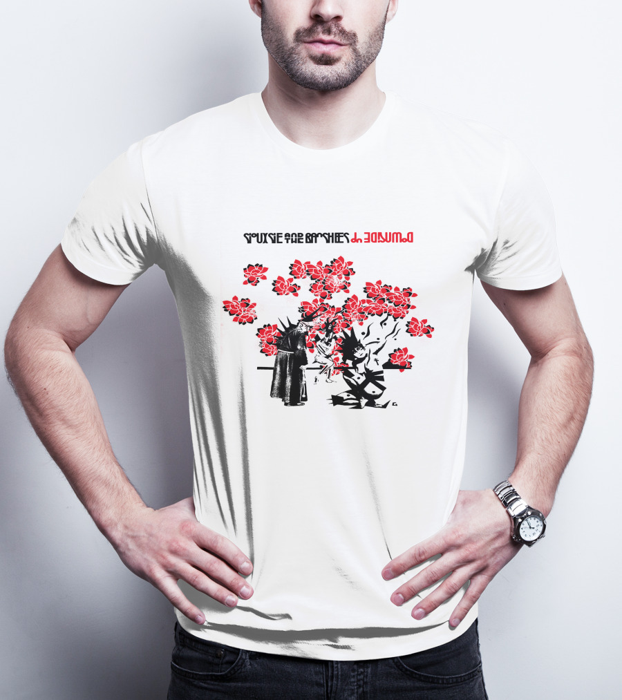 Siouxsie And The Banshees Downside Up Graphic With Floral And Figures T-Shirt