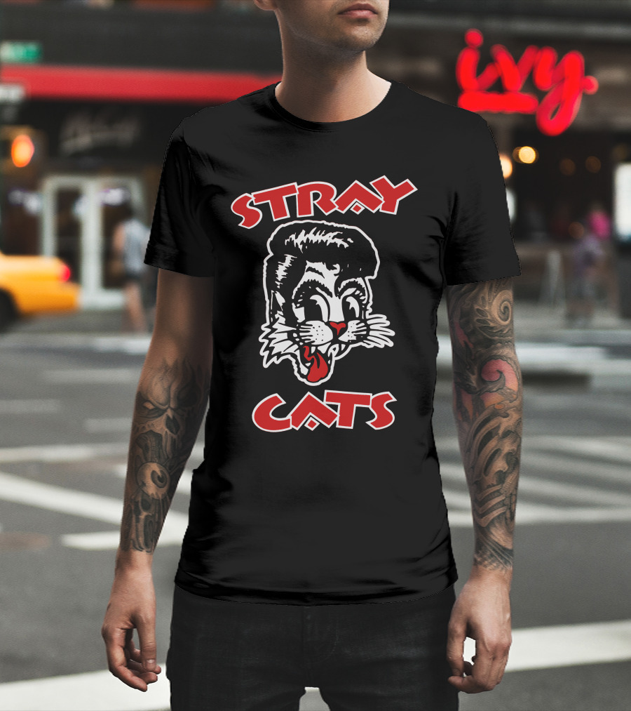 Stray Cats Retro Rockabilly T-Shirt