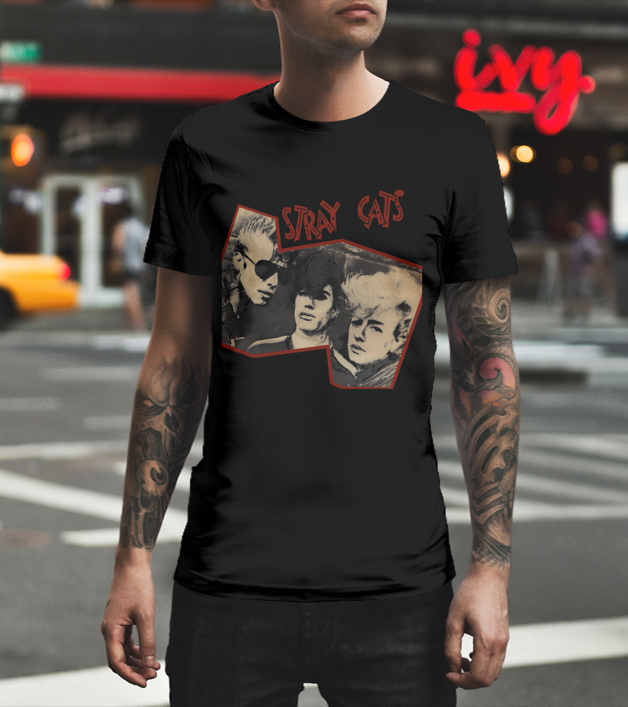 Stray Cats Vintage Trio T-Shirt