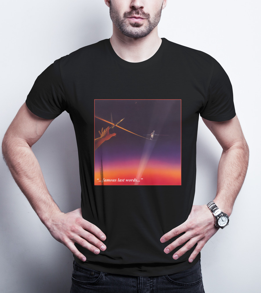 Famous Last Words Tightrope Walker And Scissors Tension T-Shirt