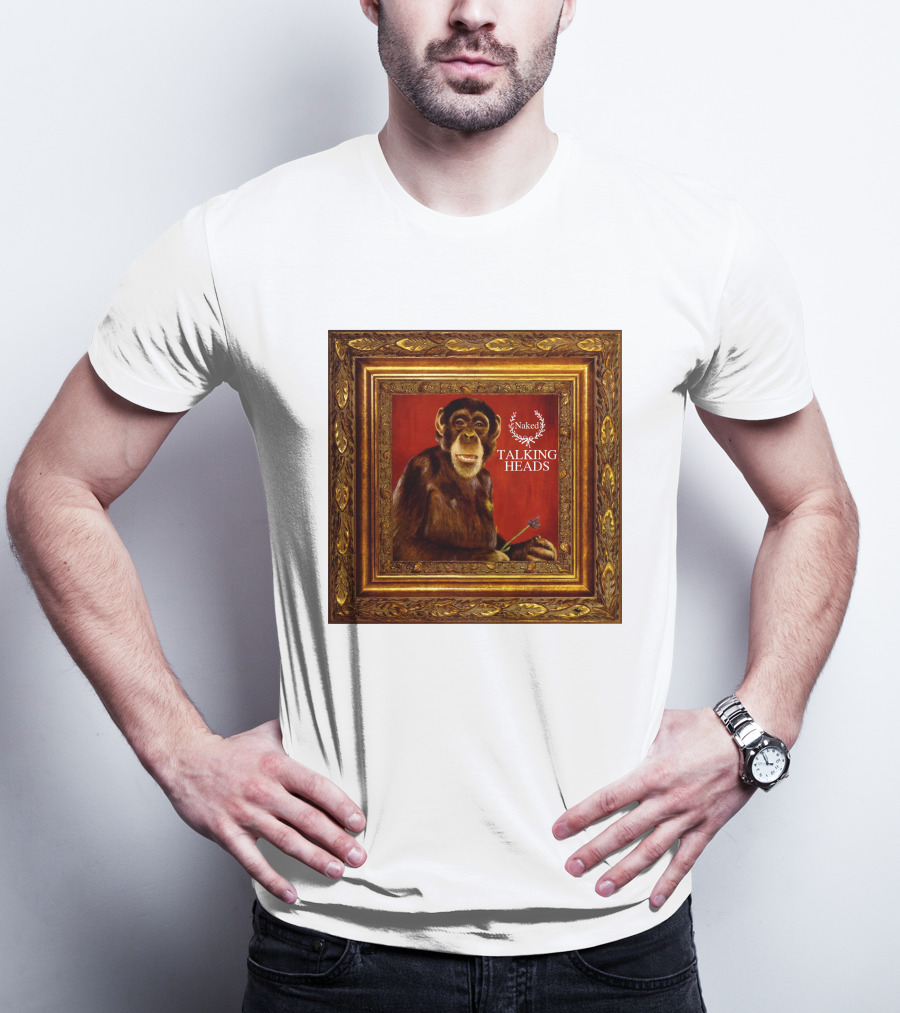 Naked Talking Heads  Chimpanzee Portrait With Crown Wreath Elements T-Shirt