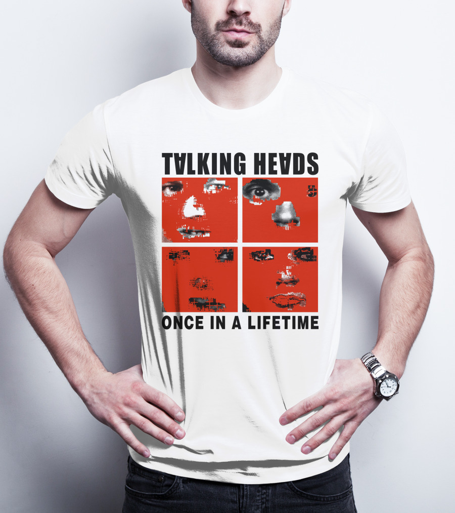 Talking Heads Once In A Lifetime Faces Red Squares T-Shirt