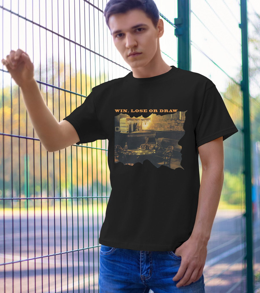 Win Lose Or Draw Tabb (37) Poker Table Scene T-Shirt