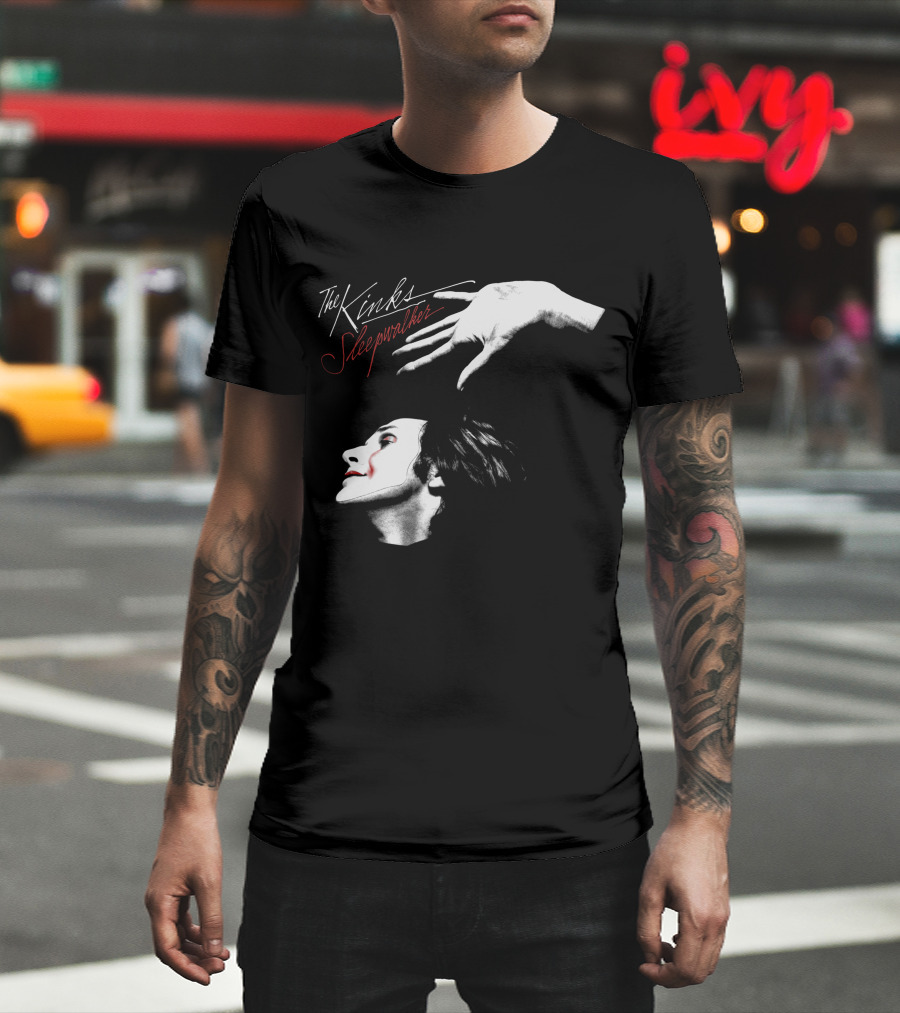 The Kinks Sleepwalker Face Profile With Hand Gesture T-Shirt