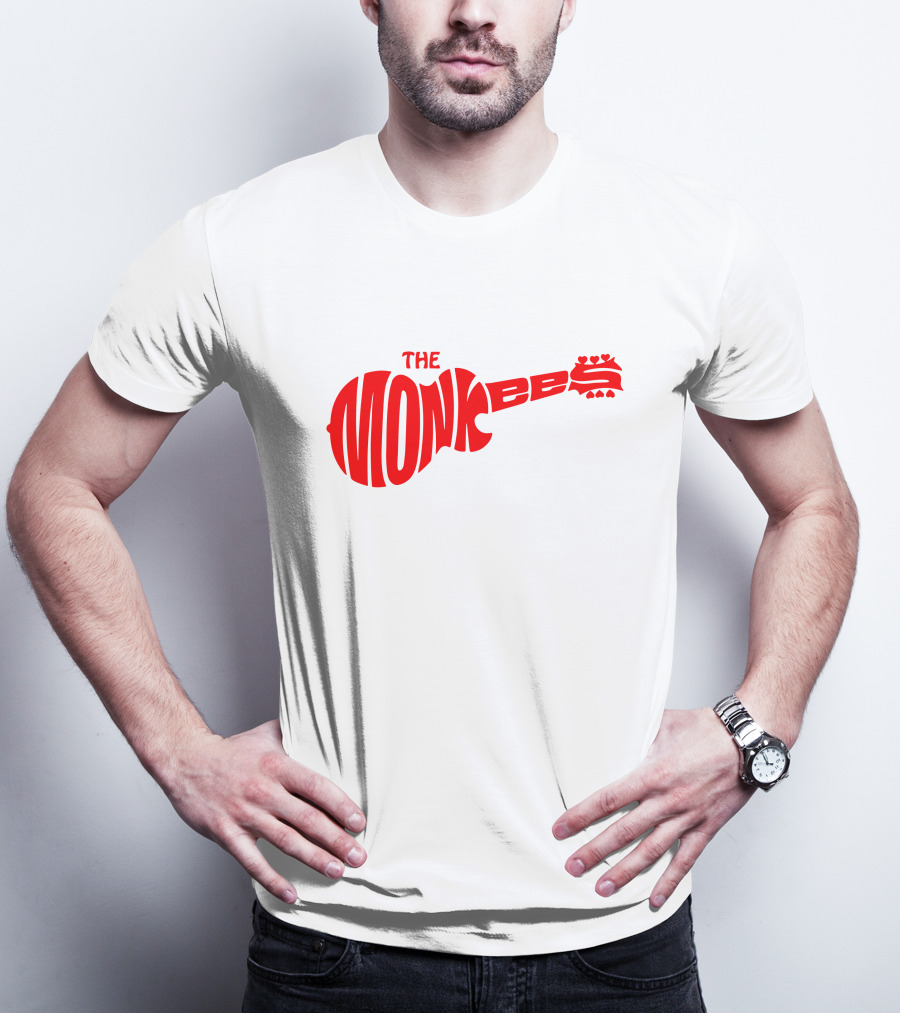 The Monkees Logo Guitar Shape Red T-Shirt