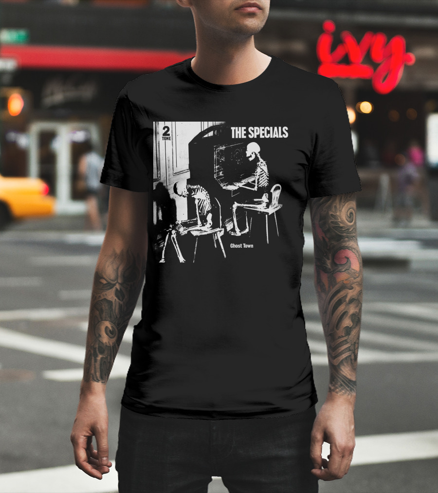 Tone The Specials Ghost Town Skeleton Piano T-Shirt