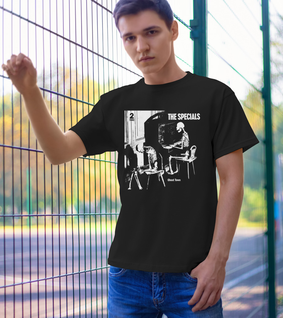 Tone The Specials Ghost Town Skeleton Piano T-Shirt