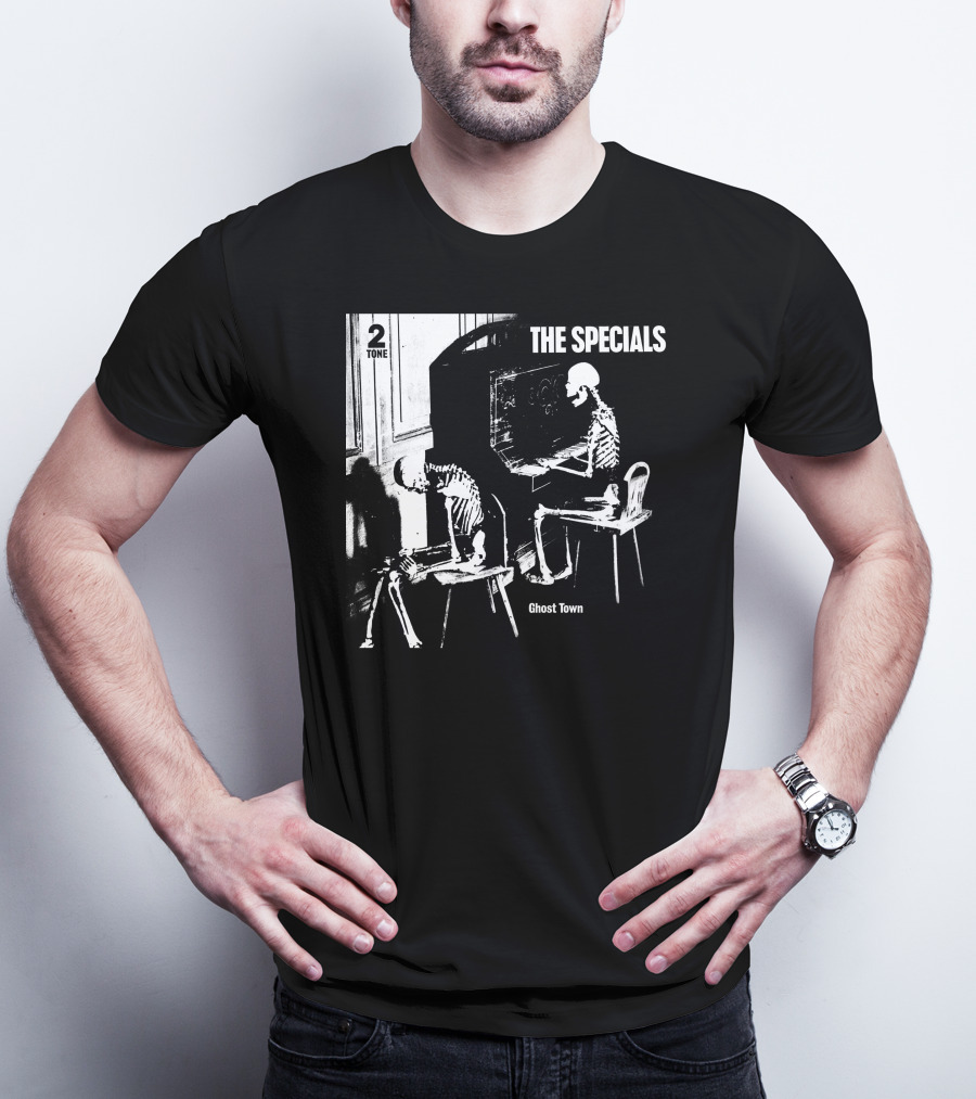 Tone The Specials Ghost Town Skeleton Piano T-Shirt