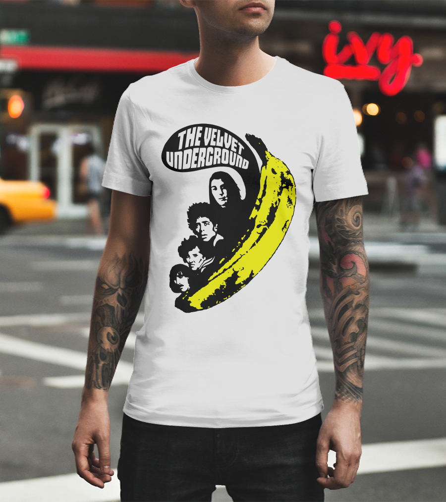 The Velvet Underground Iconic Banana Art Featuring Band Members T-Shirt