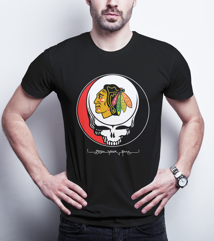 Steal Your Face Grateful Dead Chicago Blackhawks T-Shirt