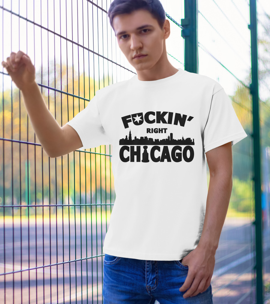 F*Ckin' Right Chicago Skyline Stanley Cup Celebration T-Shirt