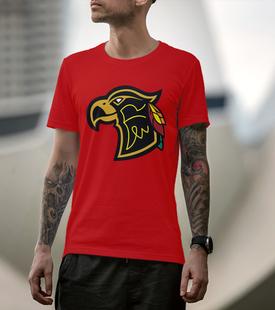 Chicago Blackhawks Native American Inspired Hawk Logo Retro T-Shirt