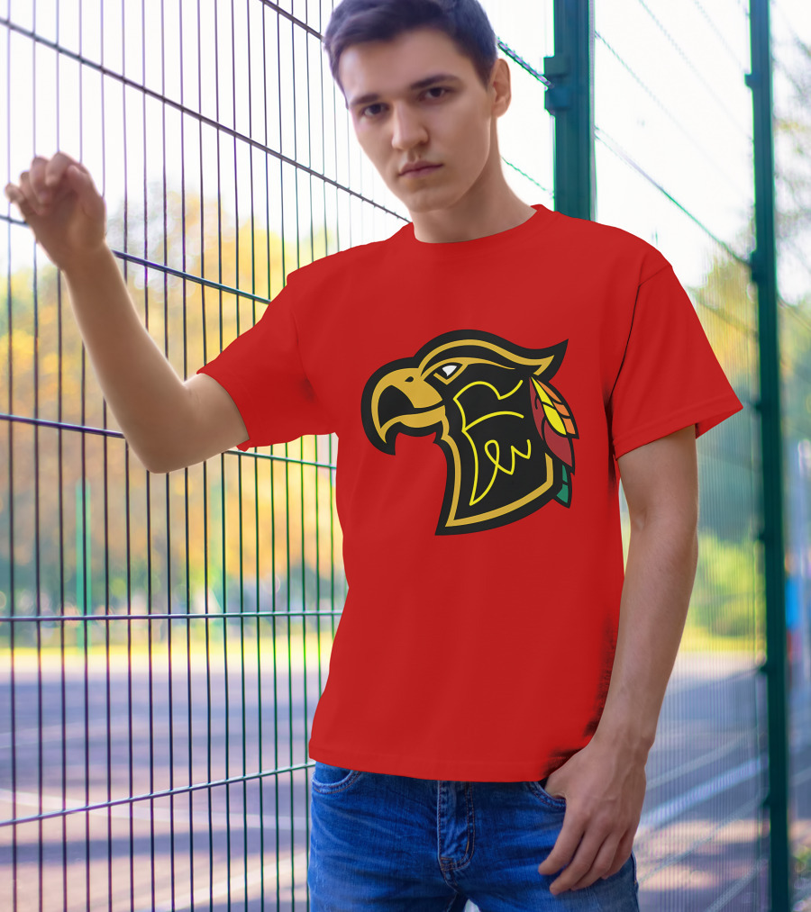 Chicago Blackhawks Native American Inspired Hawk Logo Retro T-Shirt