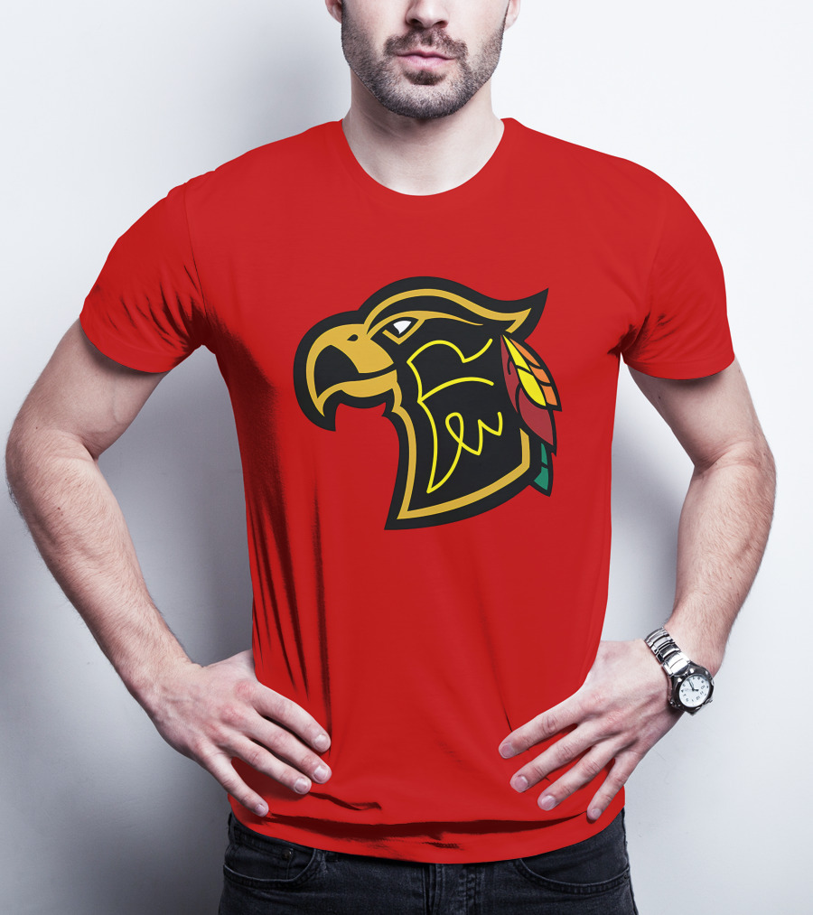 Chicago Blackhawks Native American Inspired Hawk Logo Retro T-Shirt