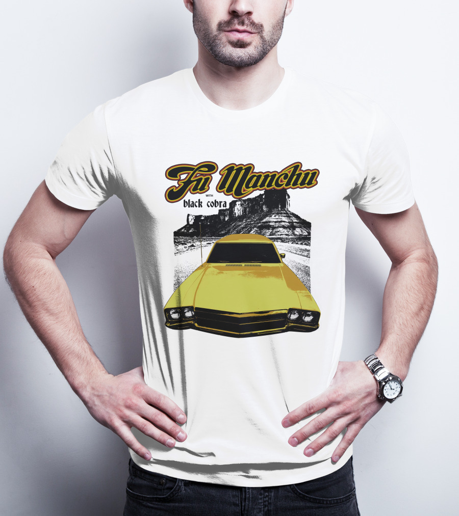 Fu Manchu With Black Cobra Desert Car Scene T-Shirt