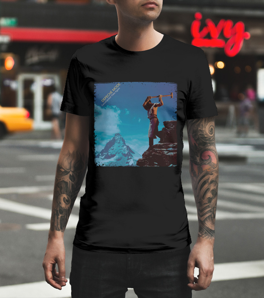DEPECHE MODE Construction Time Again Worker On Mountain Rugged Skyline T-Shirt