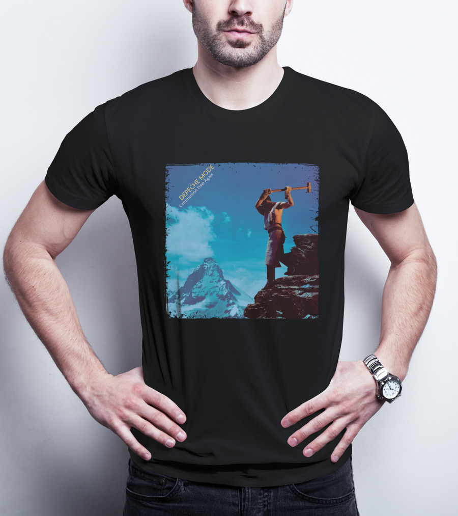 DEPECHE MODE Construction Time Again Worker On Mountain Rugged Skyline T-Shirt