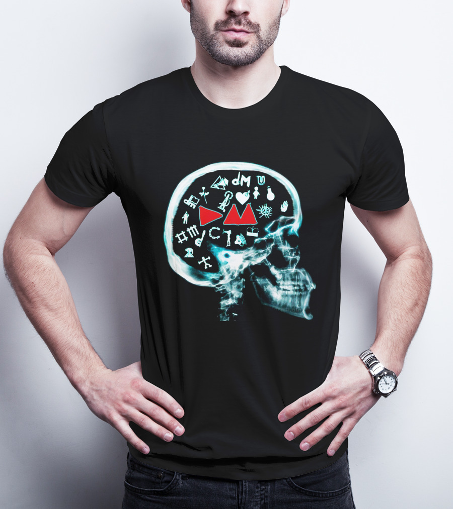 Depeche Mode Dm X-Ray Skull Symbols And Iconic Motif T-Shirt
