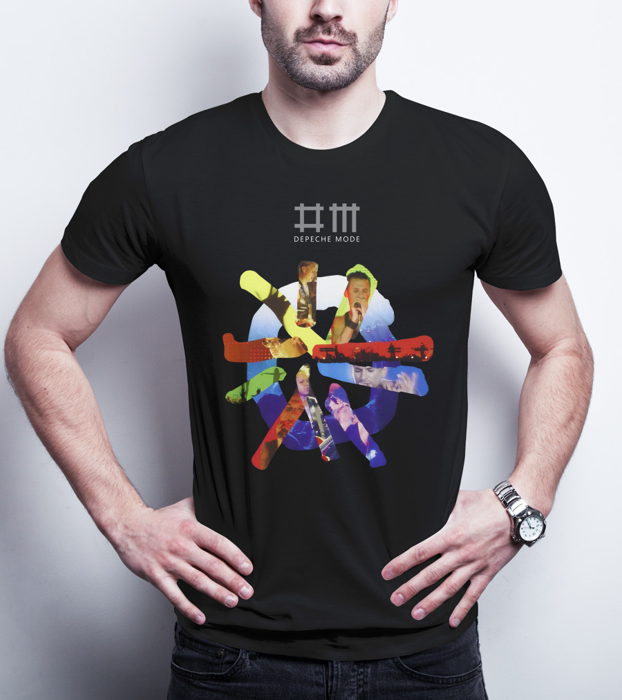 Depeche Mode Colorful Band Silhouette Collage T-Shirt