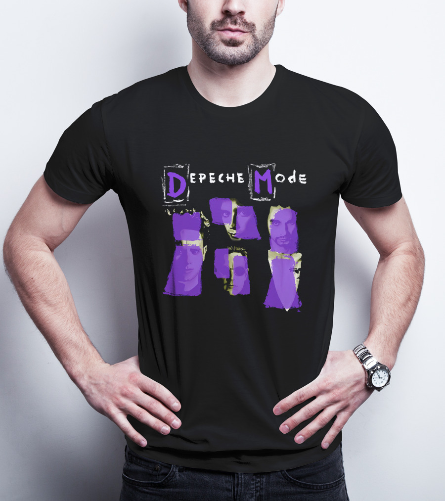 Depeche Mode Purple Faces Collage T-Shirt