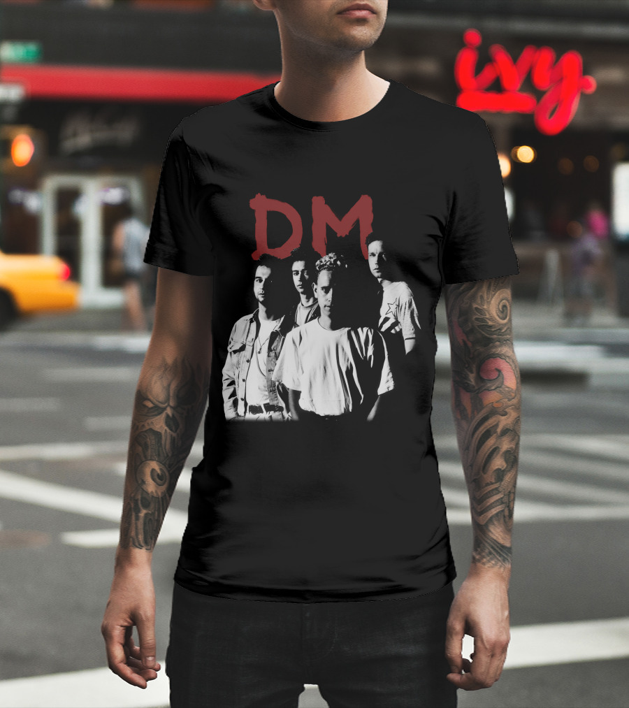 Dm Depeche Mode 11 Band Members Black And White T-Shirt