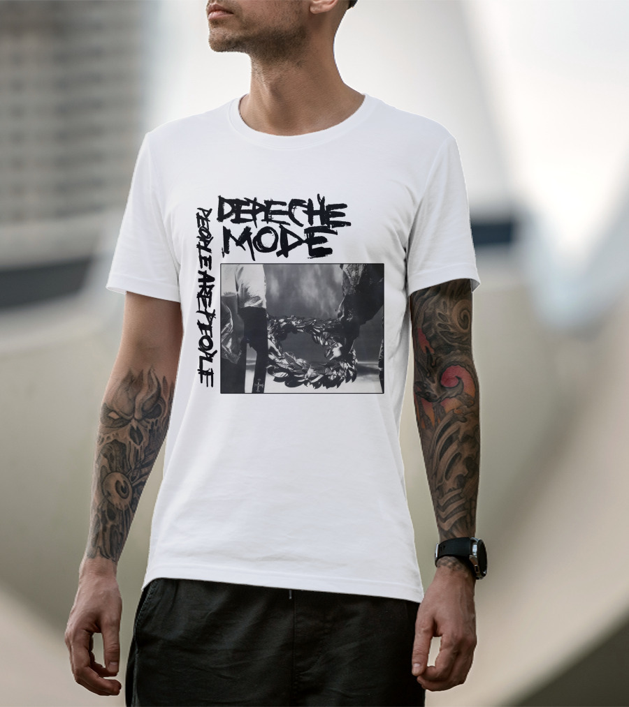 Depeche Mode People Are People Wreath Monochrome T-Shirt