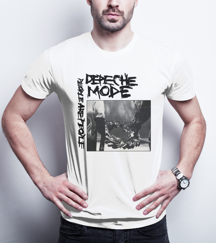 Depeche Mode People Are People Wreath Monochrome T-Shirt